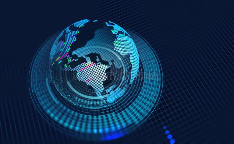 Global Wireless Network. Blockchain Technology in Digital Future Stock ...