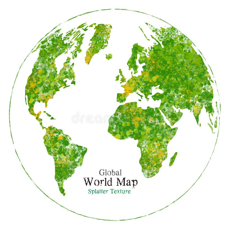 Global Wold Map with Splatter Texture Stock Vector - Illustration of ...