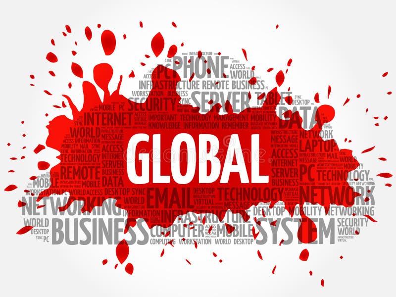 Global word cloud stock illustration. Illustration of electricity ...