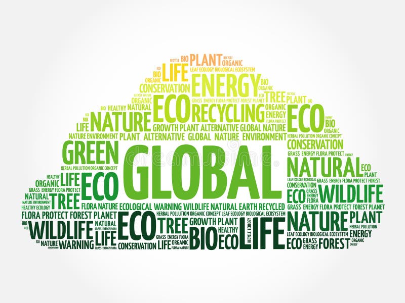 Global word cloud stock illustration. Illustration of green - 205969024