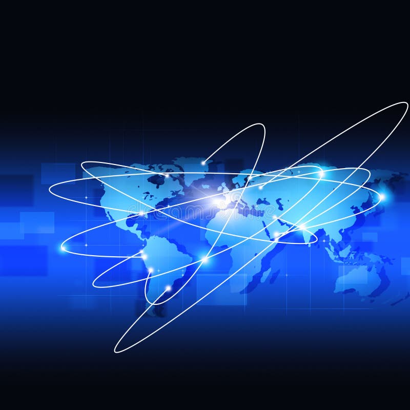 Global World Connections Blue Background Stock Illustration ...