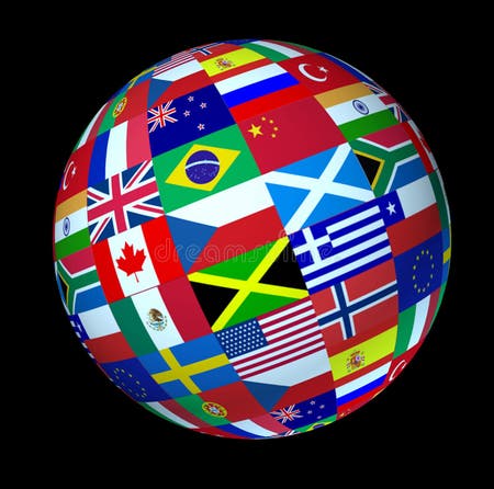 Global world flags sphere stock photo. Image of national - 21056088