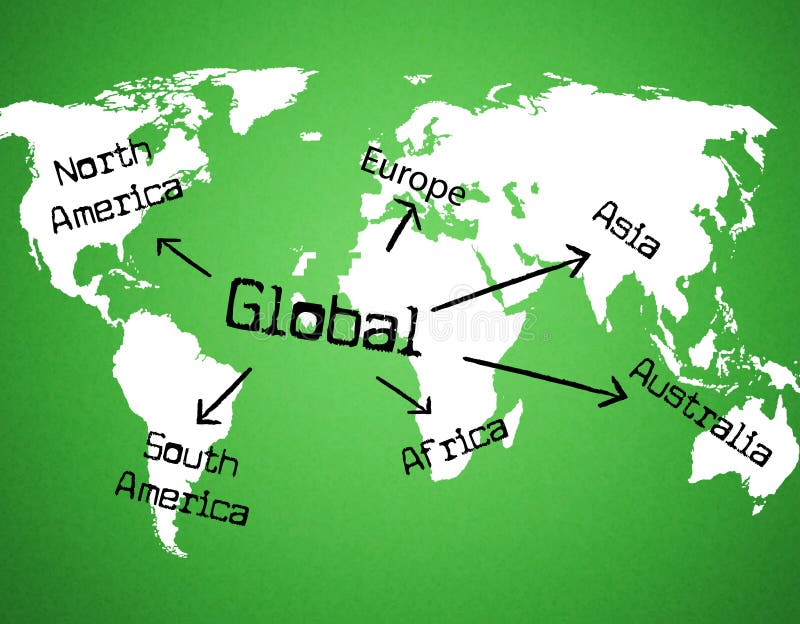 Global World Indicates Globe Globalise and Globalization Stock ...