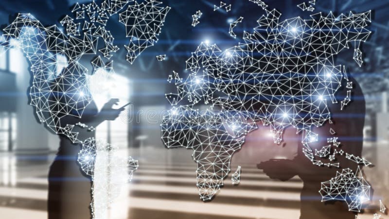 Global World Map Double Exposure Network. Telecommunication ... Global World Map Double Exposure Network. Telecommunication ...