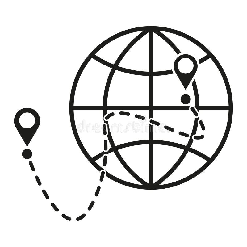 Global World Map with Geo Location Pins. Vector Illustration. EPS 10 ...