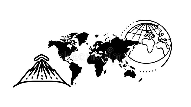 Global World Map Icon, International Relations, Earth Geography, Vector ...