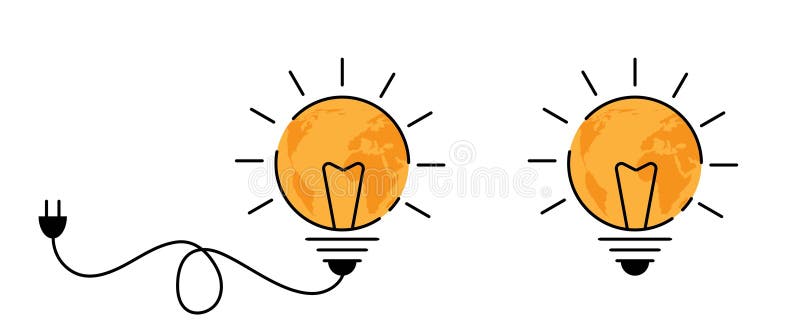 Global World Map Light Bulb Isolated on White Stock Vector ...