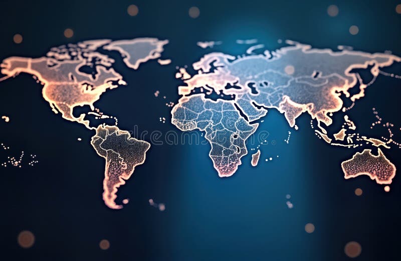 Global World Map Shows Intricate Network Connections between Continents ...