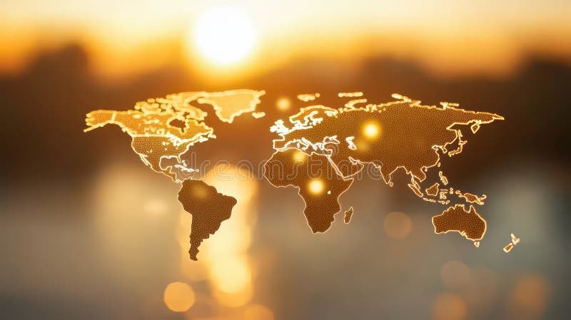 World Map on Blurred Background, Global Perspective in Soft Focus with ...