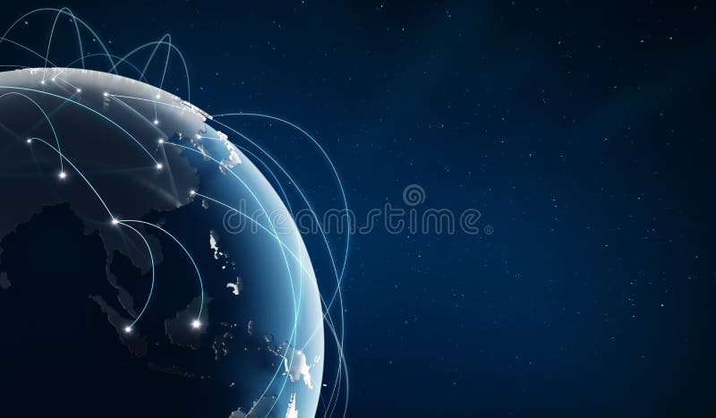 Global World Network Communication Technology Stock Illustration ...