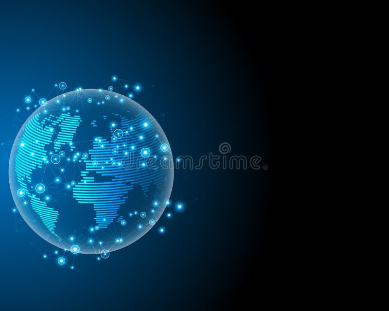 Global Worldwide Cyber Wireless Internet Line Network Connection Stock ...