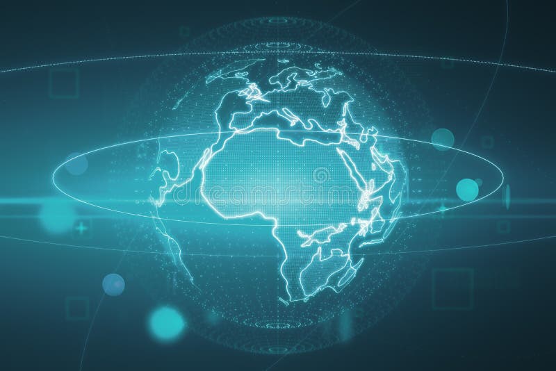 Global Worldwide Telecommunications Network Concept with Digital ...