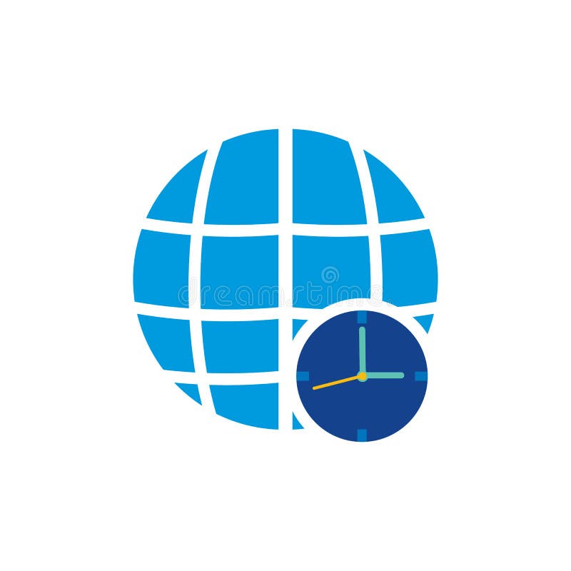 Globala Tid Logo Icon Design Vektor Illustrationer - Illustration av ...