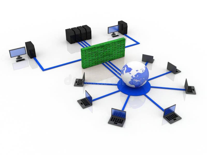 Globales Computernetz stock abbildung. Illustration von betrieb - 16916446