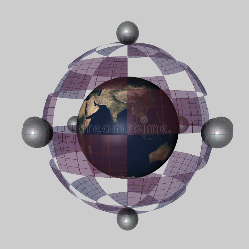 Globalization - 3D stock illustration. Illustration of computers - 12234602