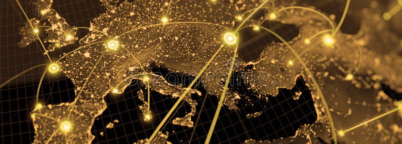 Globalization and Communication Concept. Earth and Luminous Rays. 3d ...