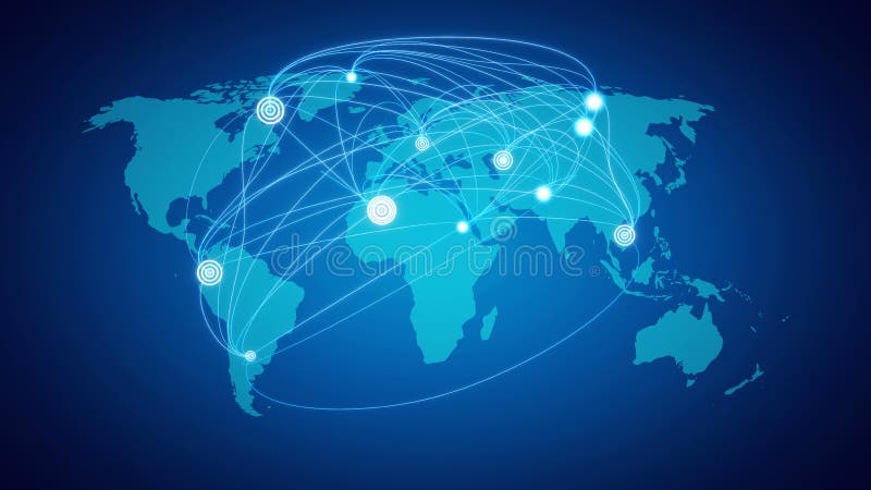 Globalization and Communication Concept. Earth and Luminous Rays. 3d ...