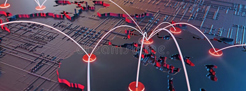 Globalization and Communication Concept. Earth and Luminous Rays. 3d ...