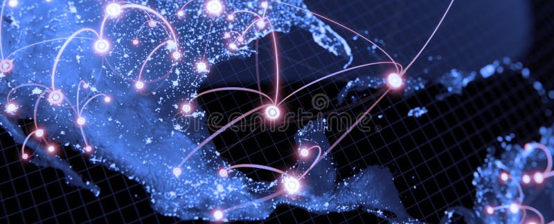 Globalization and Communication Concept. Earth and Luminous Rays. 3d ...