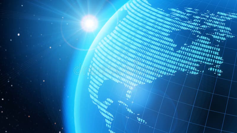 Globalization and Communication Concept. Earth and Luminous Rays. 3d ...