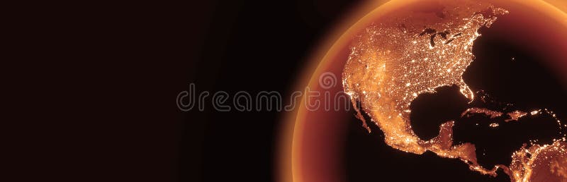 Globalization and Communication Concept. Earth and Luminous Rays. 3d ...