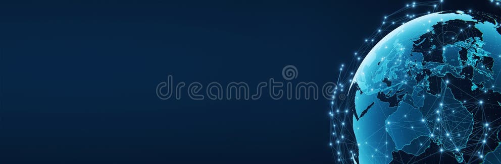 Globalization and Communication Concept. Earth and Luminous Rays. 3d ...