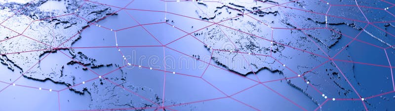 Globalization and Communication Concept. Earth and Luminous Rays. 3d ...