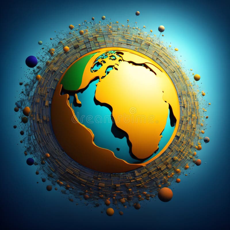 Globalization and Communication Concept. Earth and Luminous Rays Stock ...