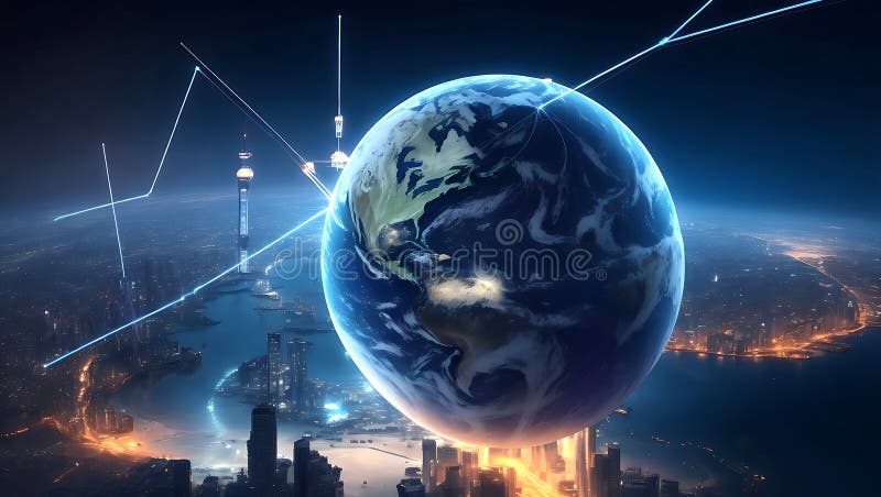 Globalization Concept with Earth and Connection Lines Ai Generated ...