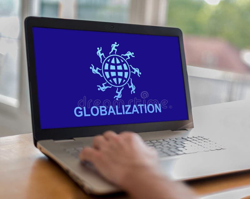 Globalization Concept on a Laptop Stock Photo - Image of partnership ...