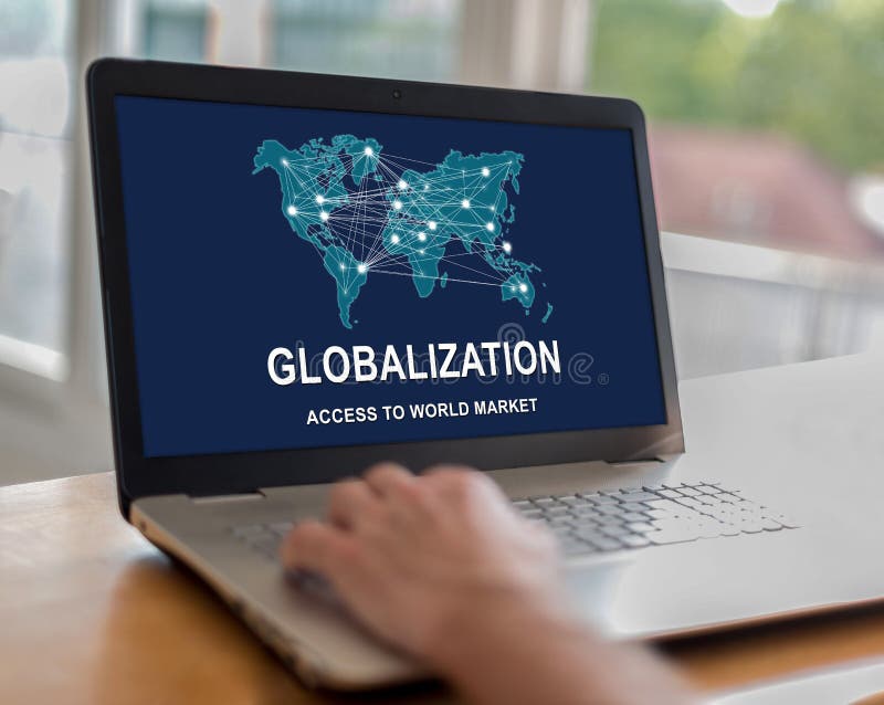 Globalization Concept on a Laptop Stock Image - Image of future ...