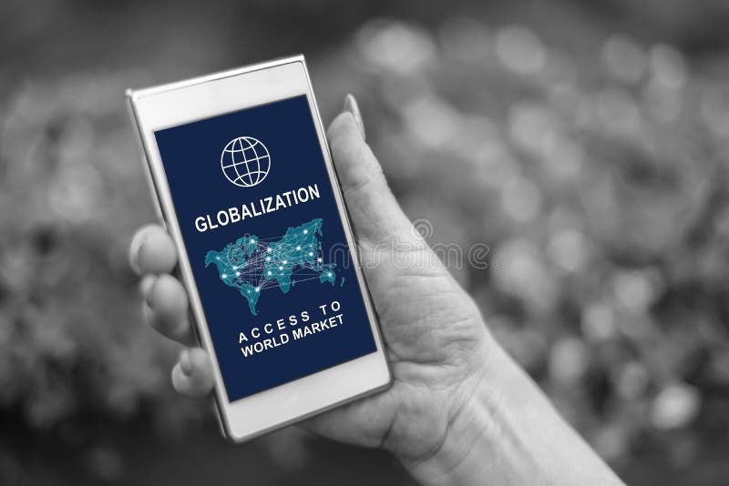 Globalization Concept on a Smartphone Stock Image - Image of ...