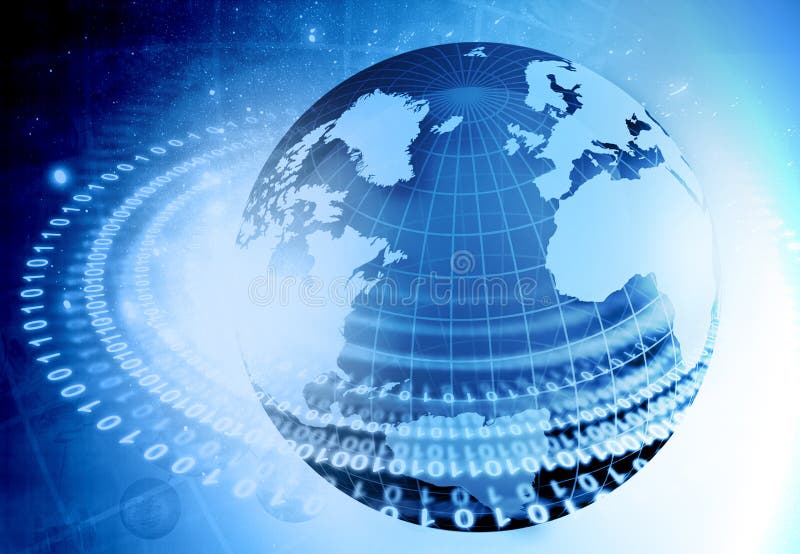 Globalization of Fiber Optics Stock Illustration - Illustration of ...