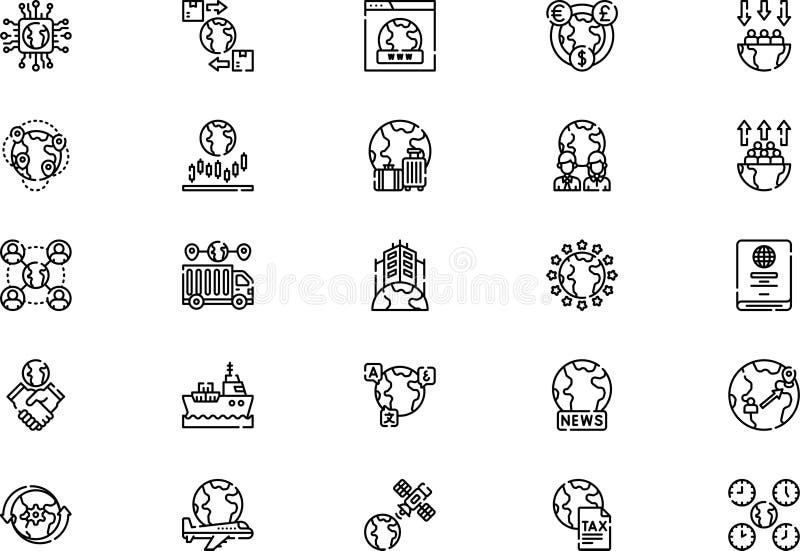 Globalization Icons Collection is a Vector Illustration with Editable ...