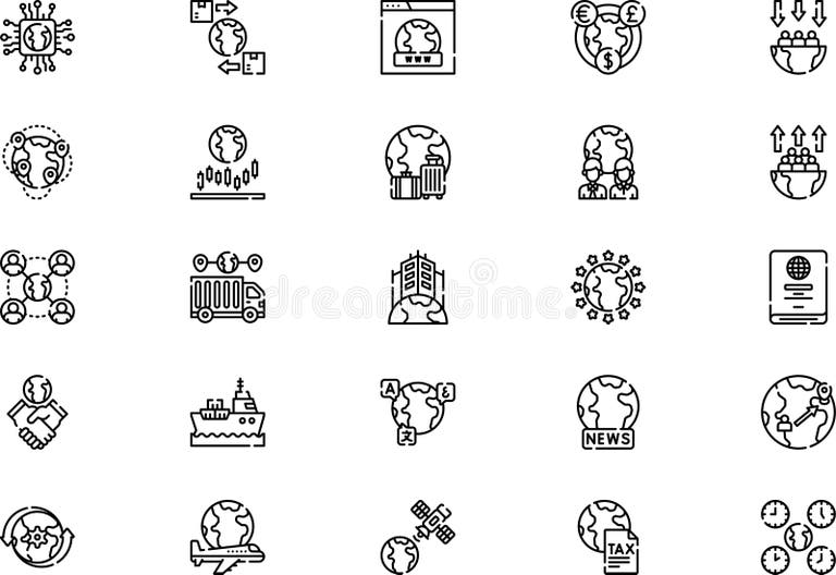 Globalization Icons Collection is a Vector Illustration with Editable ...