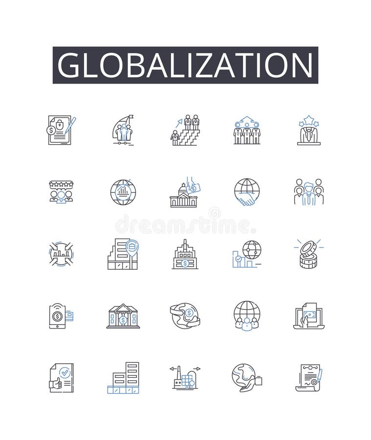 Globalization Line Icons Collection Response Planning Preparedness Mitigation Communication