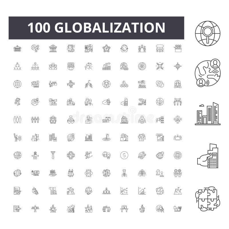 Globalization Line Icons, Signs, Vector Set, Outline Illustration ...