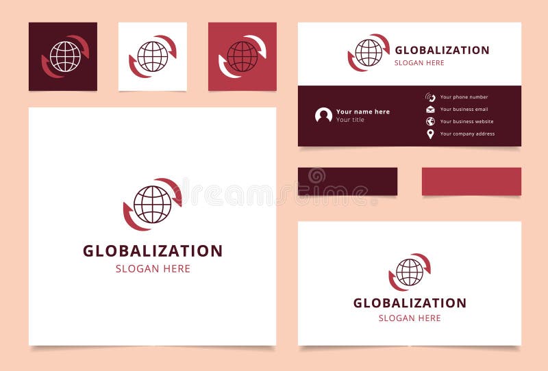 Globalization Logo Design with Editable Slogan. Branding Book and ...