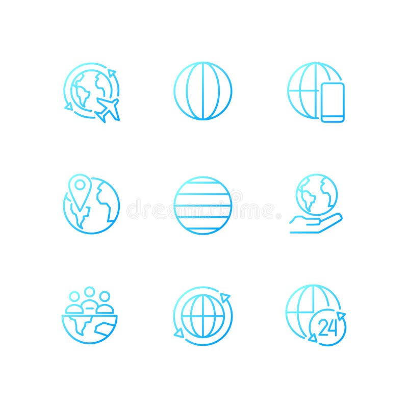 Globalization Pixel Perfect Gradient Linear Vector Icons Set Stock ... Globalization Pixel Perfect Gradient Linear Vector Icons Set Stock ...