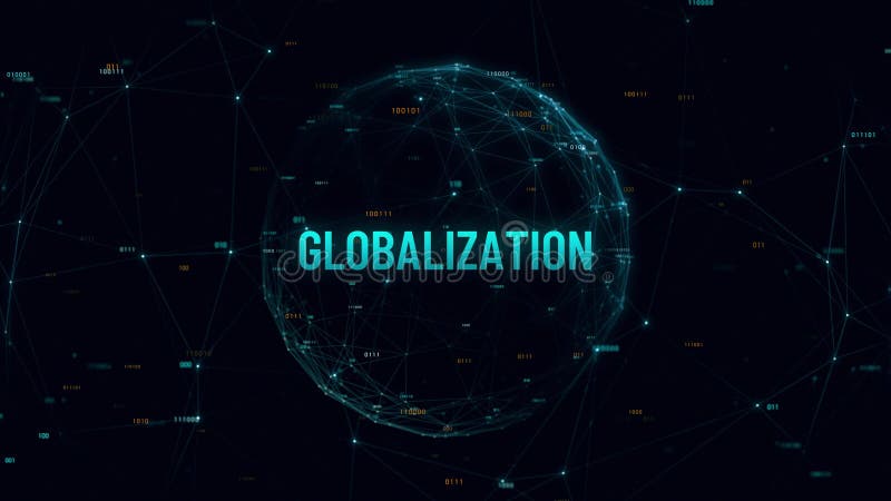 Globalization Text on a Rotating Plexus Digital Globe Stock Video ...