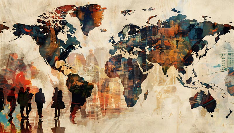 Globalization and unity stock illustration. Illustration of cultures ...