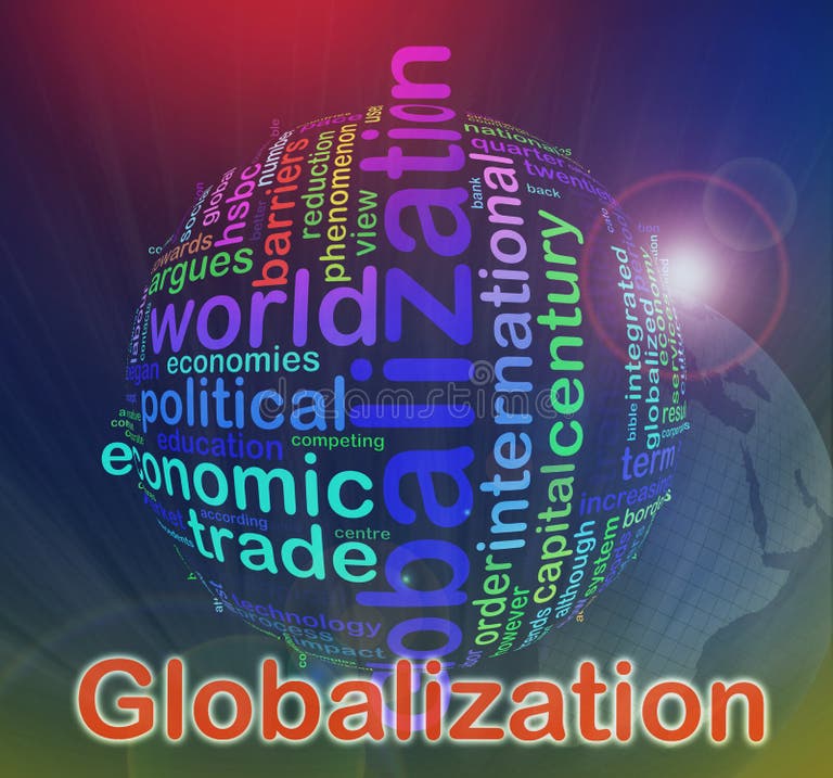 Globalization Wordcloud stock illustration. Illustration of ...