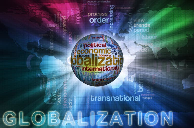 Globalization Wordcloud stock illustration. Illustration of internet ...
