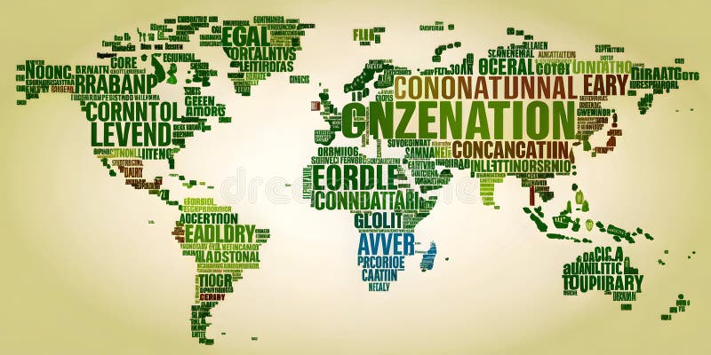 Globalization World Map Environmental Conservation Concept Stock ...