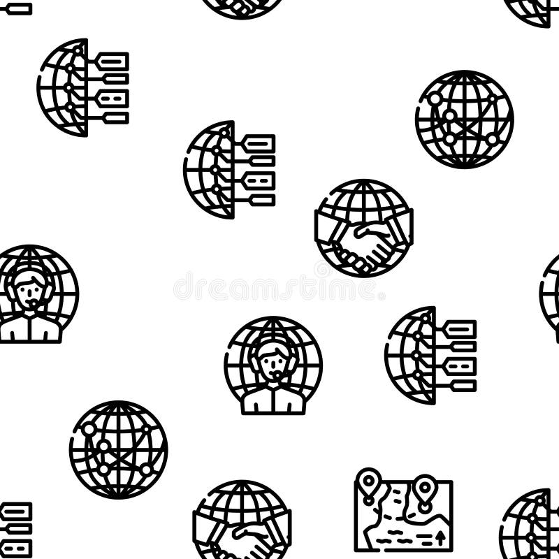 Globalization Worldwide Business Vector Seamless Pattern Stock Vector ...