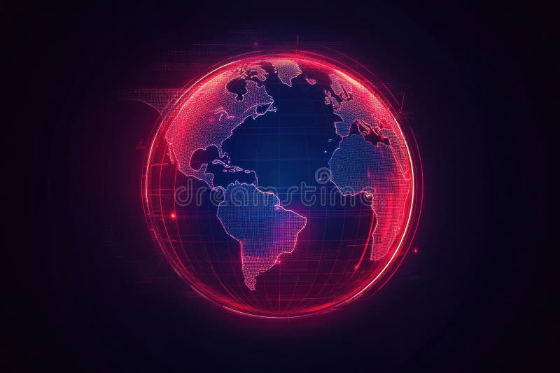 Globally Connected Globe Highlighted with Strategic Zones for Planning ...