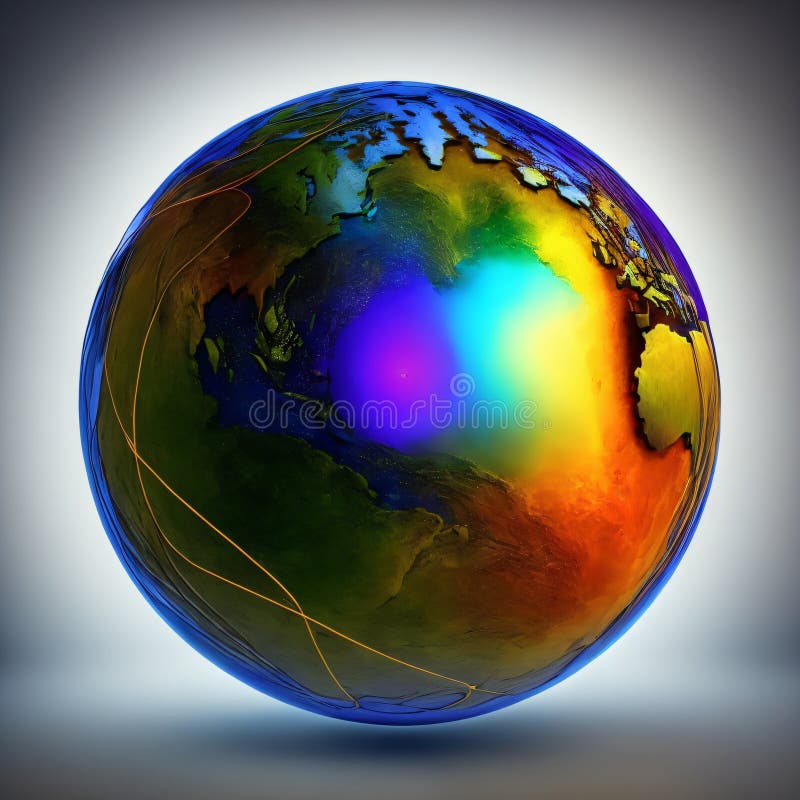 Of Globally Digital Connected Network Generative AI Stock Illustration ...