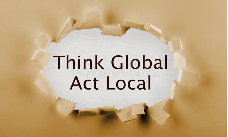 Global and local signpost stock image. Image of option - 3313741