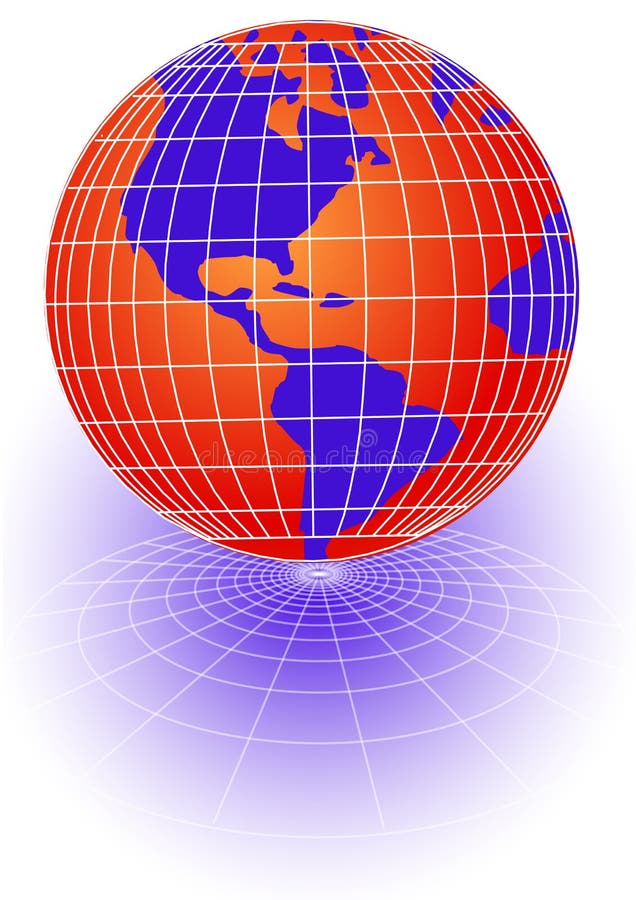 Wireframe globe stock vector. Illustration of economy - 5053008