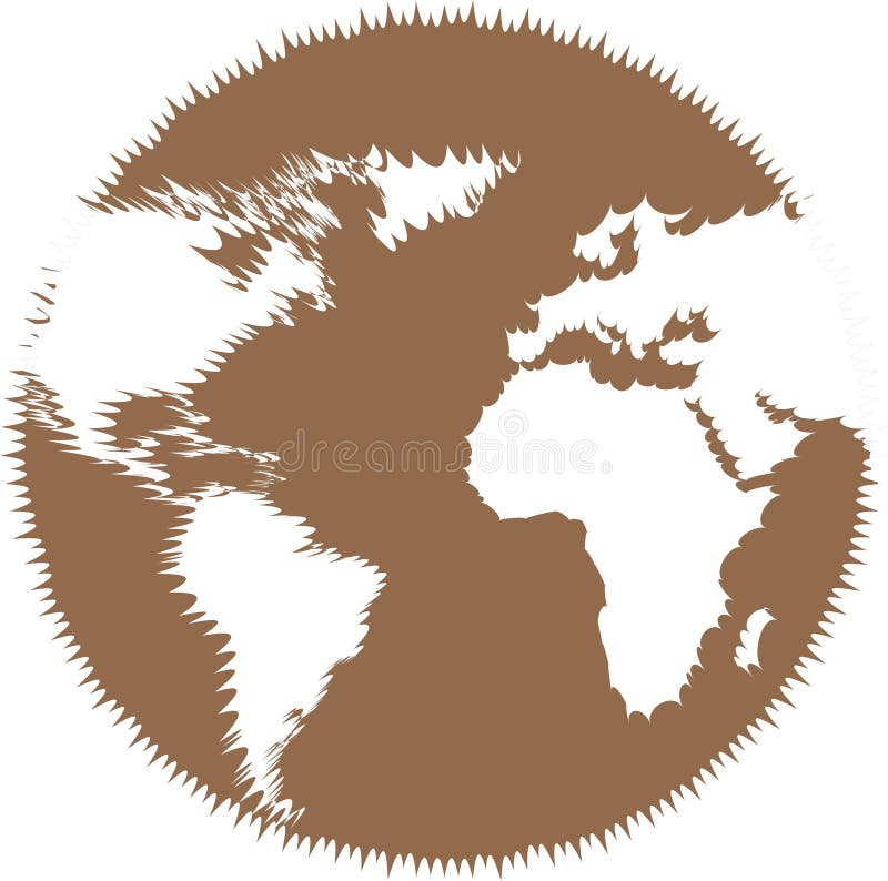 Brown world globe stock vector. Illustration of south - 2310647